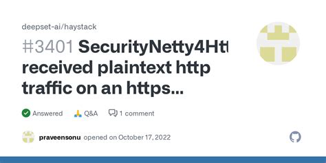 Securitynetty4ervertransport Received Plaintext Traffic On An