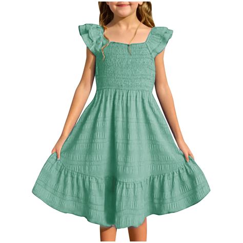 Ccrftgi Green Girls Summer Dresses Size 9 10 Back To School Double