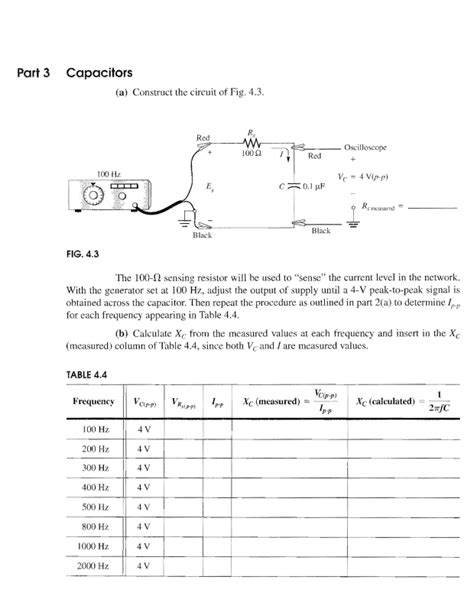solved part 3 capacitors a construct the circuit of fig
