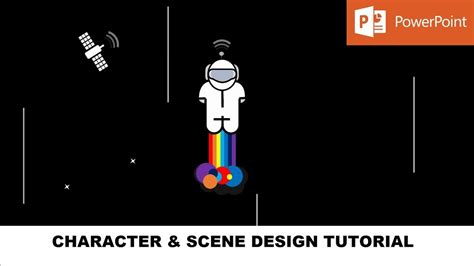 Rainbow Rocket Man Character Design In Powerpoint 2016 Tutorial Shapes