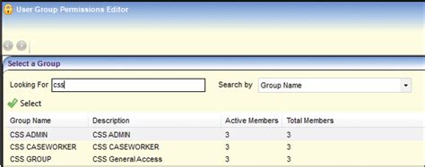 User Group Permissions