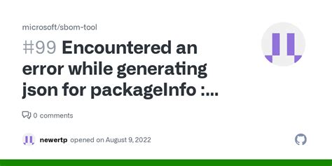 Encountered An Error While Generating Json For Packageinfo Value Cannot Be Null Parameter