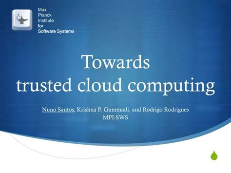 Ppt Towards Trusted Cloud Computing Powerpoint Presentation Free