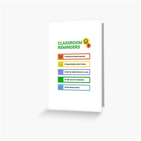 Classroom Reminders Classroom Manners Classroom Rules Greeting Card For Sale By Angelmaha