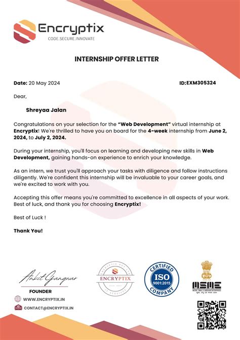 Shreyaa Jalan On Linkedin Internship Encryptix Careergrowth