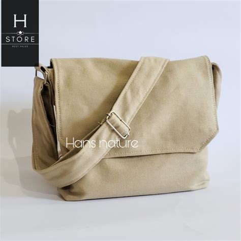 Jual Tas Wanita Pria Kanvas Tas Selempang Medium Slingbag Canvas Shopee Indonesia