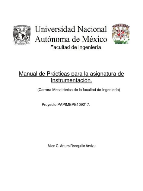Manual De Practicas De Instrumentacion Final Pdf Software Tecnologías De La Información