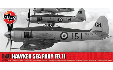 Airfix 148 Scale Hawker Sea Fury Fb11 Model Kit Hobbies