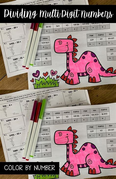 Dividing Multi Digit Numbers Worksheet Printable Word Searches
