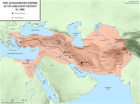 Map Of The Achaemenidpersian Empire Achaemenid Empire Map Ancient