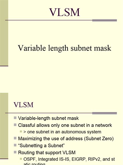 Vlsm Pdf Routing Internet Protocols