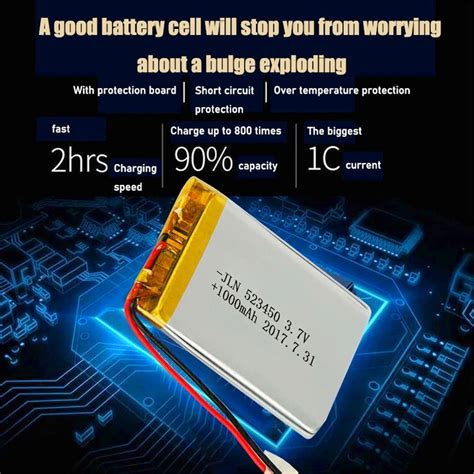 1000mah 3 7v 폴리머 리튬 충전식 Li Ion Lipo 배터리 Gps Dvd Mp3 Mp5 Led 용 Batteryint