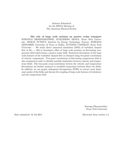 PDF Role Of Large Scale Motions On Passive Scalar Transport