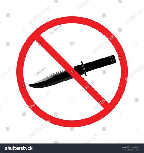 Prohibited Using Sharp Objects No Sharp Stock Vector Royalty Free