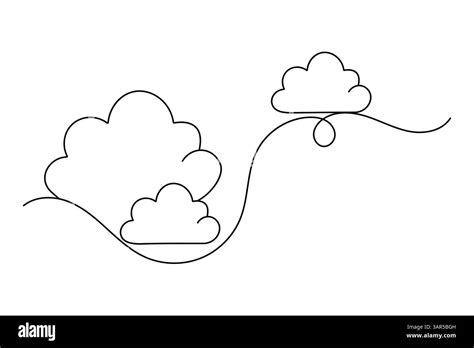 Minimal Cloud Symbol Continuous One Line Art Vector Illustration Stock Vector Image And Art Alamy