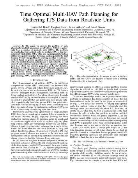 pdf time optimal multi uav path planning for gathering its data from roadside units