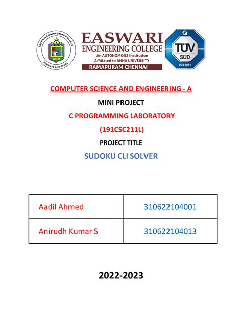 c mini project v3 computer science and engineering a mini project c