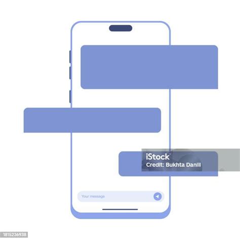 휴대 전화에서 메신저 채팅의 모형 스마트 폰및 빈 토크 음성 거품 아이콘의 템플릿 스마트폰 화면에서 대화할 수 있습니다 모바일