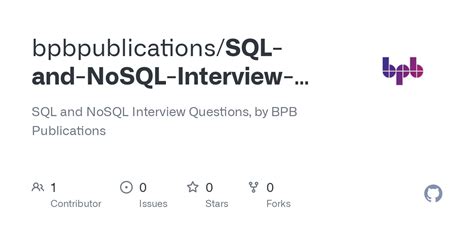 Github Bpbpublications Sql And Nosql Interview Questions Sql And Nosql Interview Questions