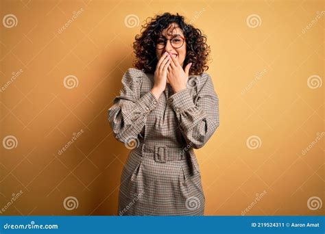 Laughing Embarrassed Girl Cover Forehead Facepalm Royalty Free Stock