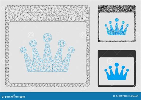 Crown Calendar Page Vector Mesh Wire Frame Model And Triangle Mosaic Icon Stock Vector