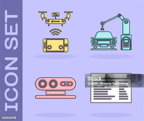 소프트웨어 설정 웹 개발자 프로그래밍 코드 원격 항공 무인 항공기 3d 스캐닝 시스템 및 산업용 기계 로봇 암 손 아이콘 벡터 3차원 형태에 대한 스톡 벡터 아트 및 기타