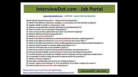 Top 60 Important Jquery Interview Questions Youtube