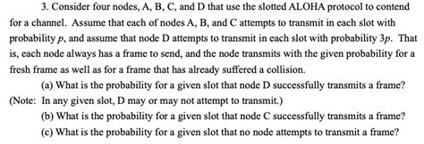 solved 3 consider four nodes a b c and d that use the