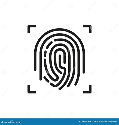 Fingerprint Icon Security Access Concept Biometrics System Vector