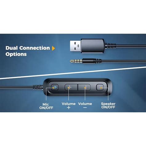 Слушалки с кабел за кол център с микрофон стерео 3 5 мм Usb A шумопотискане бутон за