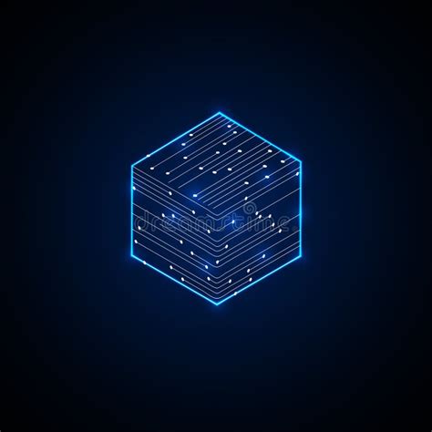 Cubic Blue Microcircuit Stock Illustration Illustration Of Vector 114385144