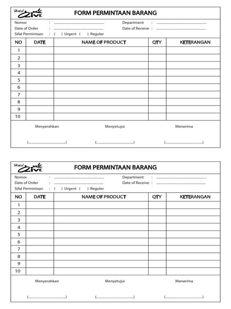 form permintaan barang pdf pdf