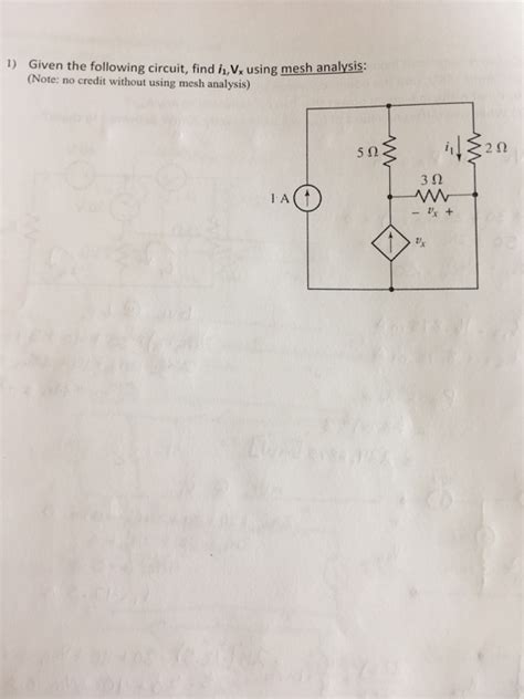 Solved Given The Following Circuit Find I V Using Mesh Chegg