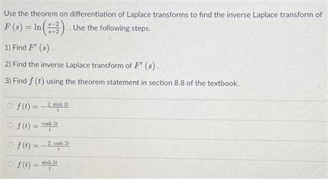 Solved Use The Theorem On Differentiation Of Laplace