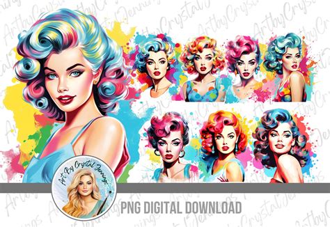 Beautiful Pop Art Pin Up Girl Png Graphic By Artbycrystaljennings