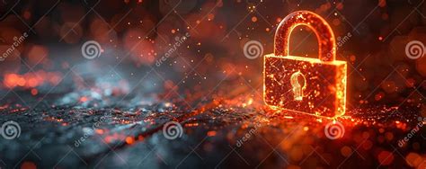Glowing Digital Lock Symbolizing Cybersecurity And Risk Mitigation In A Hightech Environment