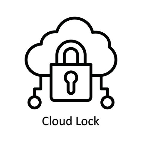Cloud Lock Vector Outline Icon Design Illustration Cyber Security Symbol On White Background