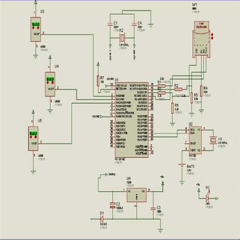 Full Circuit Diagram Of Pic18f452 Based Temperature Monitoring System