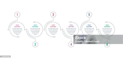 Outline Circles Informational Template Six Options Infographic Template Annual Report Web