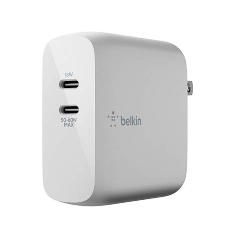 Belkin Boostcharge Dual Usb C Gan Wall Charger W And Usb C Cable Laptop Chromebook Charging