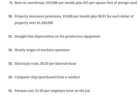 Solved Ex 20 1 Classify Costs Obj 1 Following Is A List Of