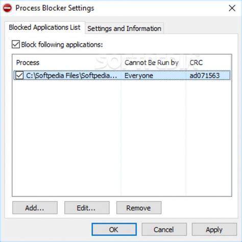 Process Blocker Download Softpedia