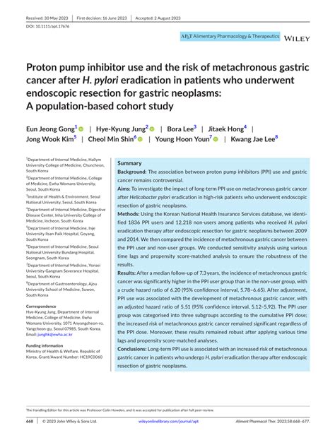 Proton Pump Inhibitor Use And The Risk Of Metachronous Gastric Cancer After H Pylori