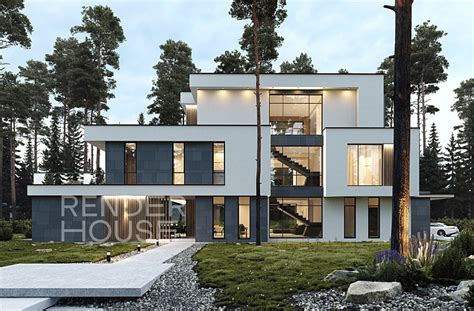 🔥Проект дома 618 м² в стиле Хай тек за 27 млн руб Render House канал о лучших каменных домах