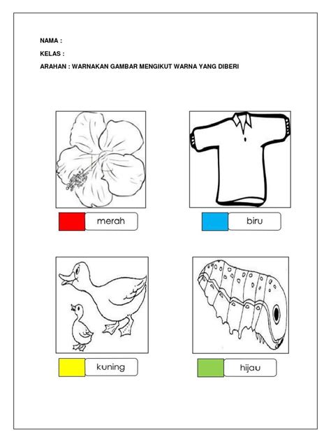 Lembaran Kerja Mengenal Warna Prasekolah Pdf