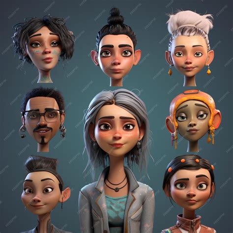 3d Avatar Characters Cartoon Character Face Premium Ai Generated Image
