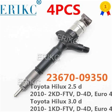 4pcs 23670 09350 Injector 23670 09350 For Toyota Hilux 25d 30d 2010