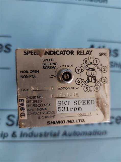 Shinko Spr Speed Indicator Relay Atlas Shipcare Services