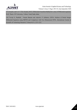Solving Partial Integro Differential Equations Using Modified Differential Transform Method