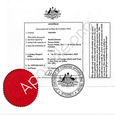 Apostille From Australia Sample And Express Apostille Service